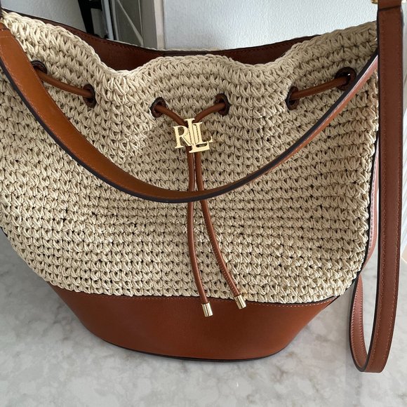 Lauren Ralph Lauren | Bags | Andie Drawstring Straw Bag By Ralph Laure ...